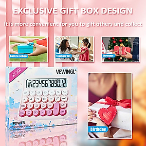 Standard Calculator 12 Digit,Desktop Large Display and Buttons,Pink Calculator with Large LCD Display for Office,School, Home & Business Use,Automatic Sleep,with Battery.6 * 5.15in