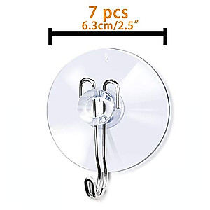 DSMY Suction Cup Hooks, Removable Home Kitchen Bathroom Small Suction Cups Wall Hooks for Glass Towel Hangers, Utility Hooks, Hanging Supplies - 7 Packs (7)