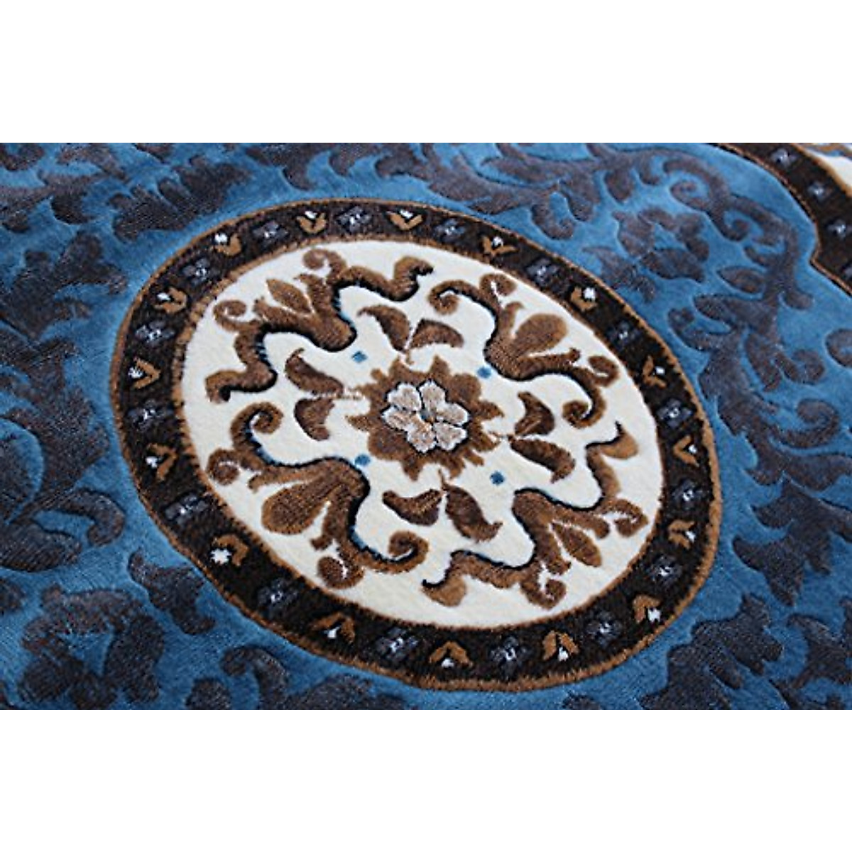 Kingdom Traditional Area Rug Design D 123 Blue (5 Feet X 7 Feet)