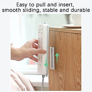 12 Pack Self-Adhesive Desktop Socket Fixer, Adhesive Punch Free Socket Holder Cable Management Punch Free Surge Protector, Desktop Mountable Plug-in Socket Fixer Bracket Stand (12pc-e)