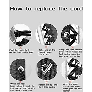 YHANDY Zero Gravity Chair Replacement Cord, Universal Replacement Laces Elastic Repair Kit for Lounge Chair,Outdoor Recliners, Anti Gravity Chair and Bungee Chairs