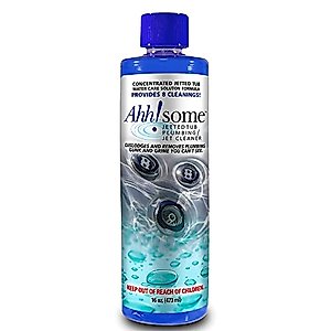 Ahh-Some Jetted Tub Cleaner for Bathtubs, Whirlpools, Jacuzzis, Spa Flush, America's Most Effective Septic Safe Jetted Tub System Cleaner for Jets and Tubes. 16 Cleanings in a Single Bottle