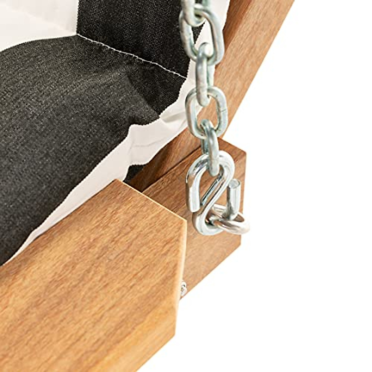 Hatteras Hammocks Cabana Black Deluxe Sunbrella Cushion Swing, Handcrafted in The Carolinas, Accommodates Two People with an 450 Pound Weight Capacity