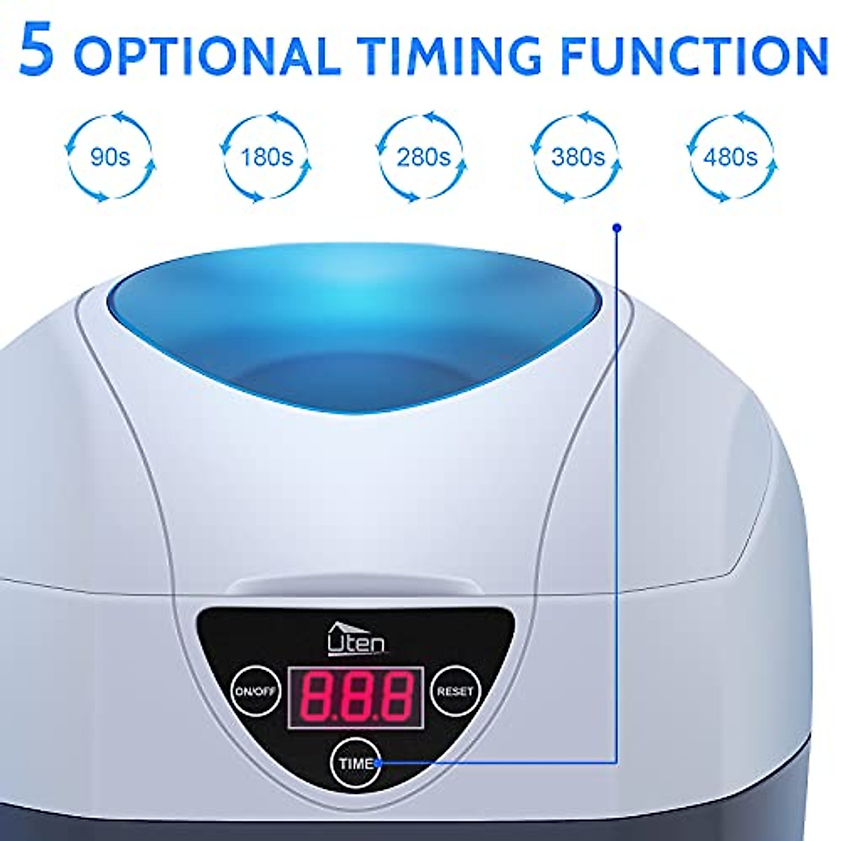 Jewelry Cleaner, Professional Ultrasonic Cleaner with Timer, Portable Household Jewelry Cleaning Machine for Eyeglasses, Rings, Razors, Coin, Earrings, Necklaces, Watches, Combs, Denture 750 mL