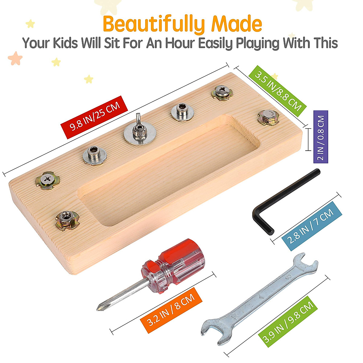 2 Toys for 1 Price - Montessori screwdriver board set & Hammer Peg Toy Game - Preschool Materials Toys Toddlers Wooden Old Sensory Tool Kids Motor Skills Activity Educational Screwdriver Waldorf Screw