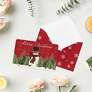 Artoid Mode 24 Pack Merry Christmas Thank You Cards Bird Snowman Xmas Tree Greeting Cards Gift With Envelope Sticker Blank Note Cards for Birthday Wedding Baby Shower Bridal Shower, 4 x 6 Inch