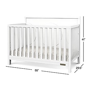 Child Craft Orbit 4 in 1 Convertible Crib, Modern Contemporary Baby Crib Converts to Toddler Bed, Day Bed and Full Size Bed, 3 Adjustable Mattress Heights (Matte White)