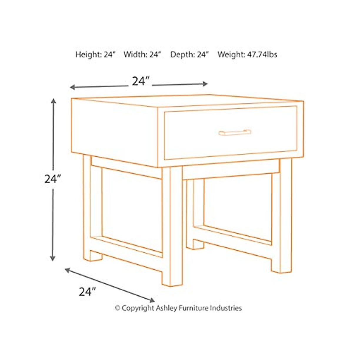 Signature Design by Ashley Mondoro Industrial Square End Table, Reclaimed Brown