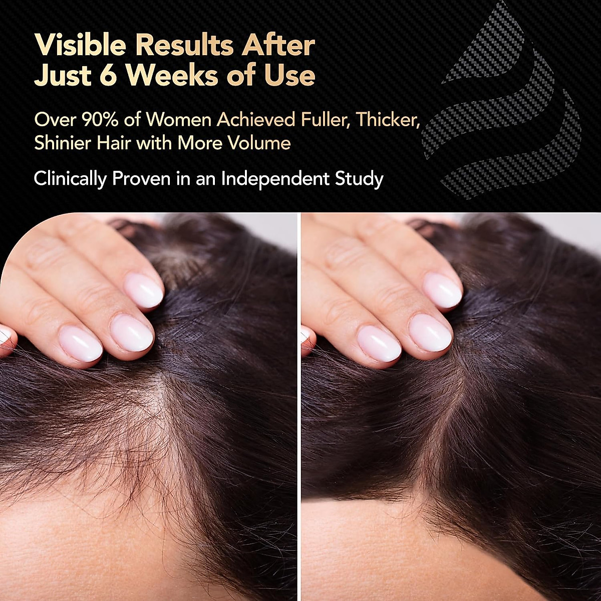 Hair Growth Vitamins for Women, 90 Hair Capsules with Collagen Peptides, Biotin, and Vitamin C. Hair Vitamins for Menopause & Postpartum Recovery