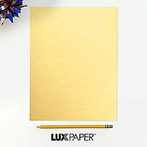 LUXPaper 8.5” x 11” Paper for Crafts and Printing in 80lb. Gold Metallic, Scrapbook and Office Supplies, 50 Pack (Gold)