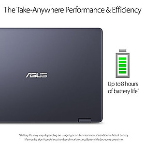 Asus VivoBook Flip Thin and Light 2-in-1 Laptop - 11.6-inch HD Touchscreen, Intel Dual-Core Celeron N3350 Processor, 4GB RAM, 64GB eMMC Storage, Windows 10 in S Mode, Office 365 - J202NA-DH01T (Renewed)