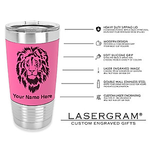 LaserGram 20oz Vacuum Insulated Tumbler Mug, Sailboat, Personalized Engraving Included (Silicone Grip, Pink)