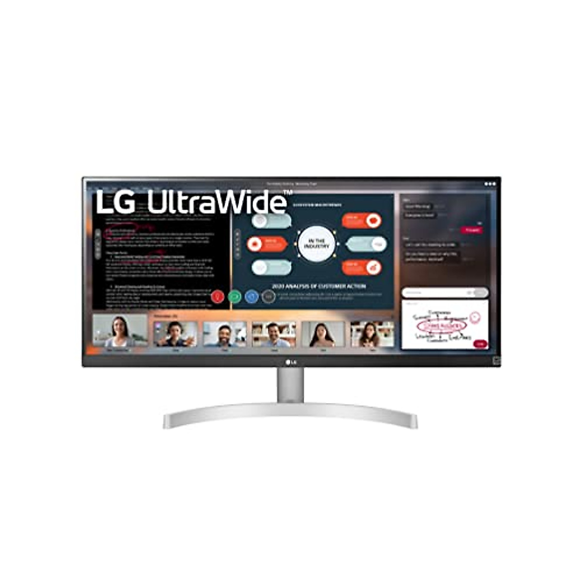 LG UltraWide WFHD 29-Inch FHD 1080p Computer Monitor 29WN600-W, IPS with HDR 10 Compatibility, Silver