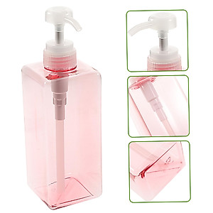 FELTECHELECTR Refillable Pump Bottle Square Liquid Dispenser for Shampoo Body Wash Face Wash Lotion and Liquid Soap for Bathroom and Shower Use