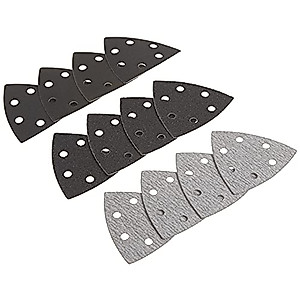 DEWALT Sandpaper Assortment, Hook and Loop Triangle, 12-Pack (DWASPTRI)