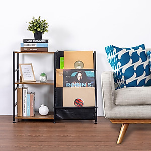 Zekeoney Record Player Stand Turntable Stand with 3-Tier Vinyl Record Storage, Vinyl Holder Display Shelf Holds Up to 200 Albums, Vinyl Record Holder Cabinet for Living Room, Bedroom