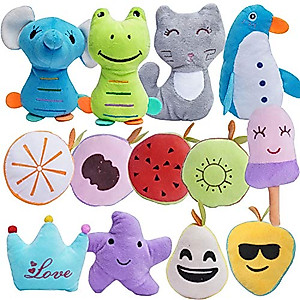 HDMOTU 26 Pack Multicolored Squeaky Dog Toys Bulk Pet Puppies Cute Puppy Squeaky Squeakers Toy Plush Dog Toys for Small Dogs