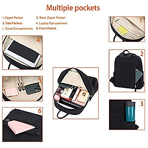 Abshoo Nylon Mini Women Backpacks Casual Lightweight Small Backpack Purse for Girls Bookbag (Black)