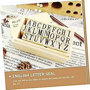 Letter Flash Cards 1 Set English Alphabet Stamp Monogram Alphabet Stamps DIY Scrapbook DIY Album Planner Hand Account Stamp Wooden Stamps Multipurpose Craft Stamp Kit 3D