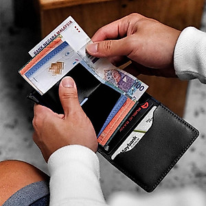 RFID Wallet for Men with Money Clip - PU Leather Mens Wallet Credit Card Holder - Minimalist Wallet for Men - Slim Wallet for Men - Front Pocket Wallets for Men - RFID Wallet Women Favorite