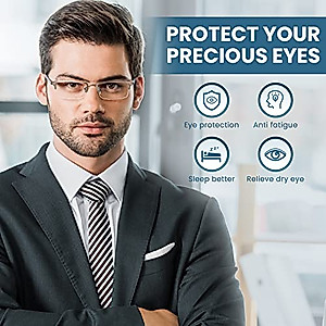 livho Blue Light Blocking Computer Glasses,Anti Eyestrain UV Ray,Sleep Better Women Men