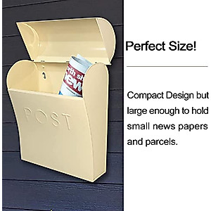 NACH Wall Mount Mailboxes for Outside, 11x4.5x12.5 in Cream White Mail Boxes for House Outside, Waterproof Mailbox - Vicki-Style Mail Box