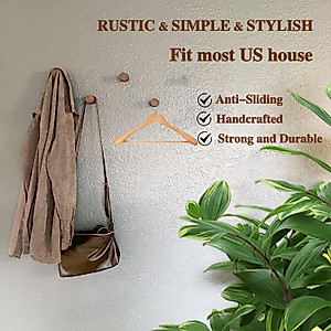 AKLVBL Decorative Wooden Wall Hooks and Small Cute Black Rustic Hooks Heavy Duty for Cubicle Hanging Coats,Towel,Picture,Hat,Purse,Key Hook,Plant,Dog Leashes