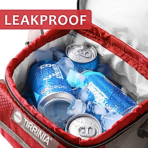 Tirrinia Insulated Lunch Bag for Women Men, Leakproof Expandable Reusable Lunch Box for Adult, Lunch Cooler Tote for Office Work, Red