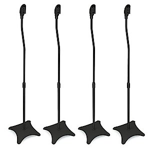 Mount-It! MI-1214 Speaker Stands for Home Theater 5.1 Channel Surround Sound System Satellite Speaker Stands Mounts, Rear and Front, 2 Pairs, 10 lb Capacity, Black