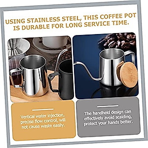 VINTORKY Coffee Pot Drip Kettle Stove Espresso Maker Espresso Coffee Machine Mini Teapot Stovetop Espresso Narrow Spout Pot Pouring Kettle Espresso Machine Stainless Steel Silver
