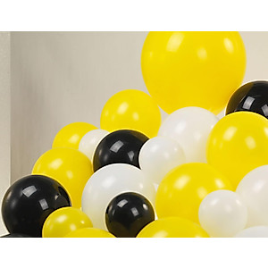 One Happy Dude Balloon Arch Garland Kit, 126Pcs 18" 12" 10" 5" Yellow Black Balloons with Checkered Foil Balloons for One Happy Dude Birthday Decorations Baby Shower Boys 1st Birthday Party Supplies