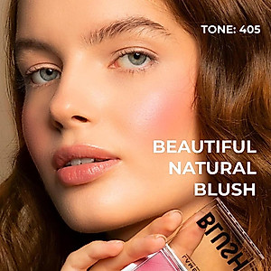 Lamel Pink Blush Cheek Color Mini - Blendable Natural Blush Powder - Enhances & Defines Shapes & Features - Contouring Powder Blush - 4 Universal Shades - № 405 (Pink Blossom) - 3.8g / 0.13 oz