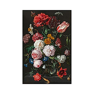 Flowers Canvas Prints Peony Ranunculus Poppies Carnation Nature Floral Wall Art Posters Decor for Home Office(16x20 Inches, Unframed)