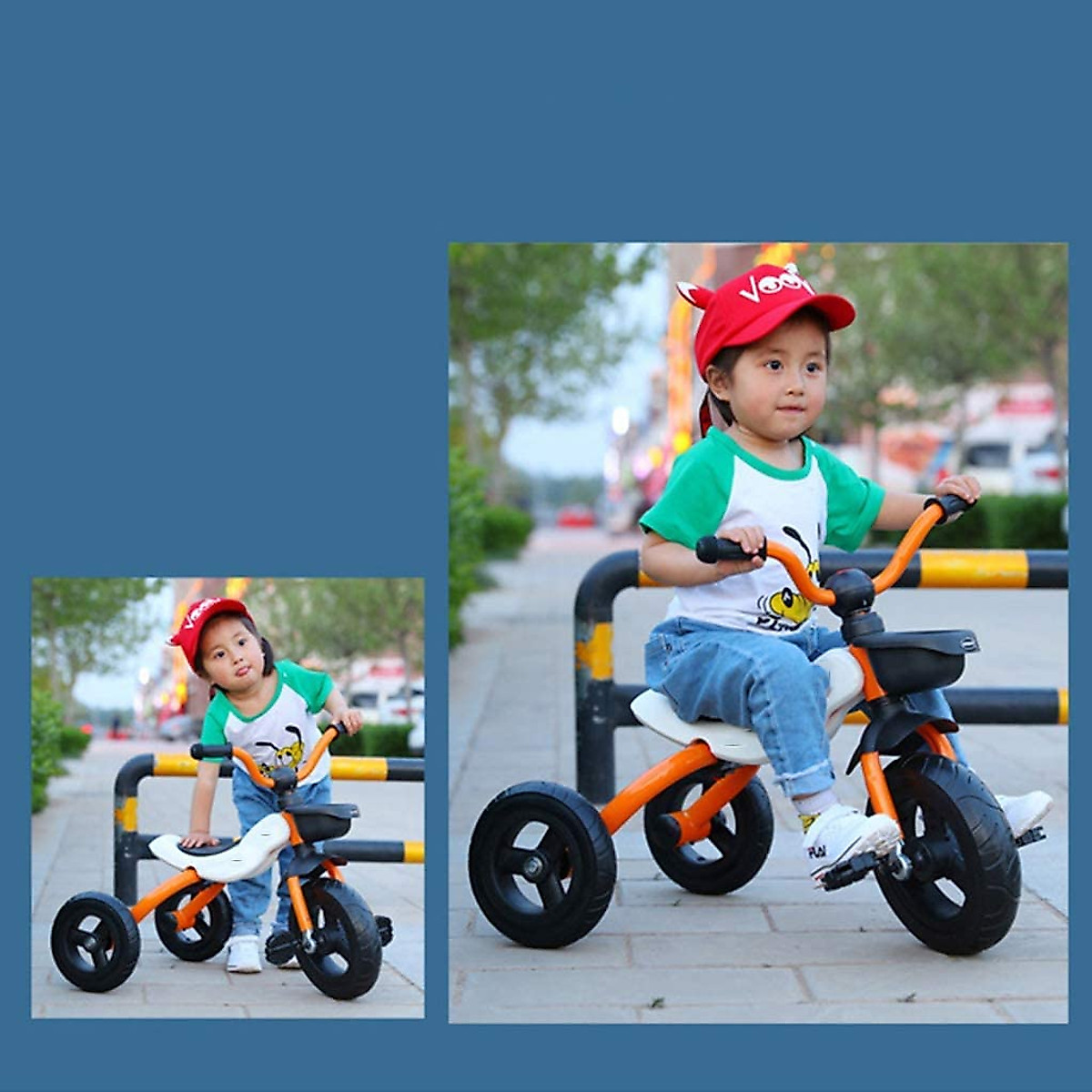 NUBAO Stroller Wagon Kids' Trikes Pedal Cars Children's Tricycle for 2-6 Year Old Boys Girls Pedal Toddler Scooters Pushchairs with Front Basket Over 1 Year Old Girl Gifts (Color : C)