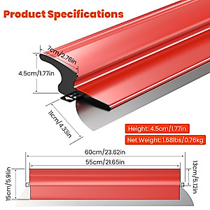 24-Inch Skimming Blade, TOOVEM Drywall Tools Aluminum Housings, Stainless Steel Skim Coating Blade Knockdown Texture Knife, Precision 0.35mm Ergonomic Aluminum Blade Profile for Drywall Repair