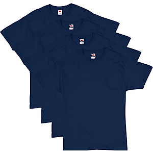 Hanes mens Essentials Short Sleeve T-shirt Value Pack (4-pack) athletic t shirts, Navy, Medium US
