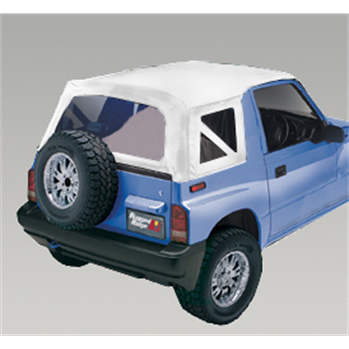 Rugged Ridge 53723.52 XHD Soft Top, White Denim, Clear Windows; 95-98 Suzuki Sidekicks