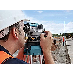 BOSCH Optical Level Kit with 32x Magnification Power Lens, Tripod and Rod GOL 32CK, Grey