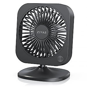 Zuvas Mini Desk Fan Small Powerful Personal Fan Strong Airflow USB Fan 3 Speed Adjustable Table Fan 70° Tilt Electric Portable Fan, for Indoor Outdoor Home Office Car Travel, 4 inch Black
