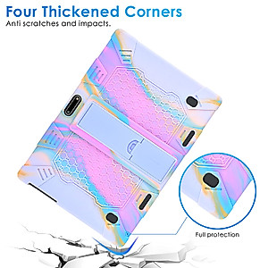 DETUOSI Case Compatible with Dragon Touch K10, Multi-Angle Stand Case, Soft Silicone Protective Cover for ZONKO K105, Victbing 10, Winsing 10, YELLYOUTH 10, Hoozo Touch 10, Rose Red & Purple