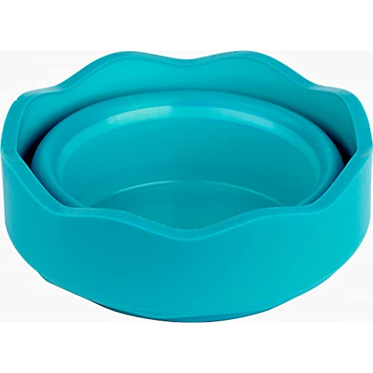 Faber-Castell Clic & Go Portable Paint Water Cup with Brush Holder, Turquoise - Collapsible Paint Brush Cleaner Rinse Cup, Travel Friendly Painting Accessories, 1 Count (Pack of 1)