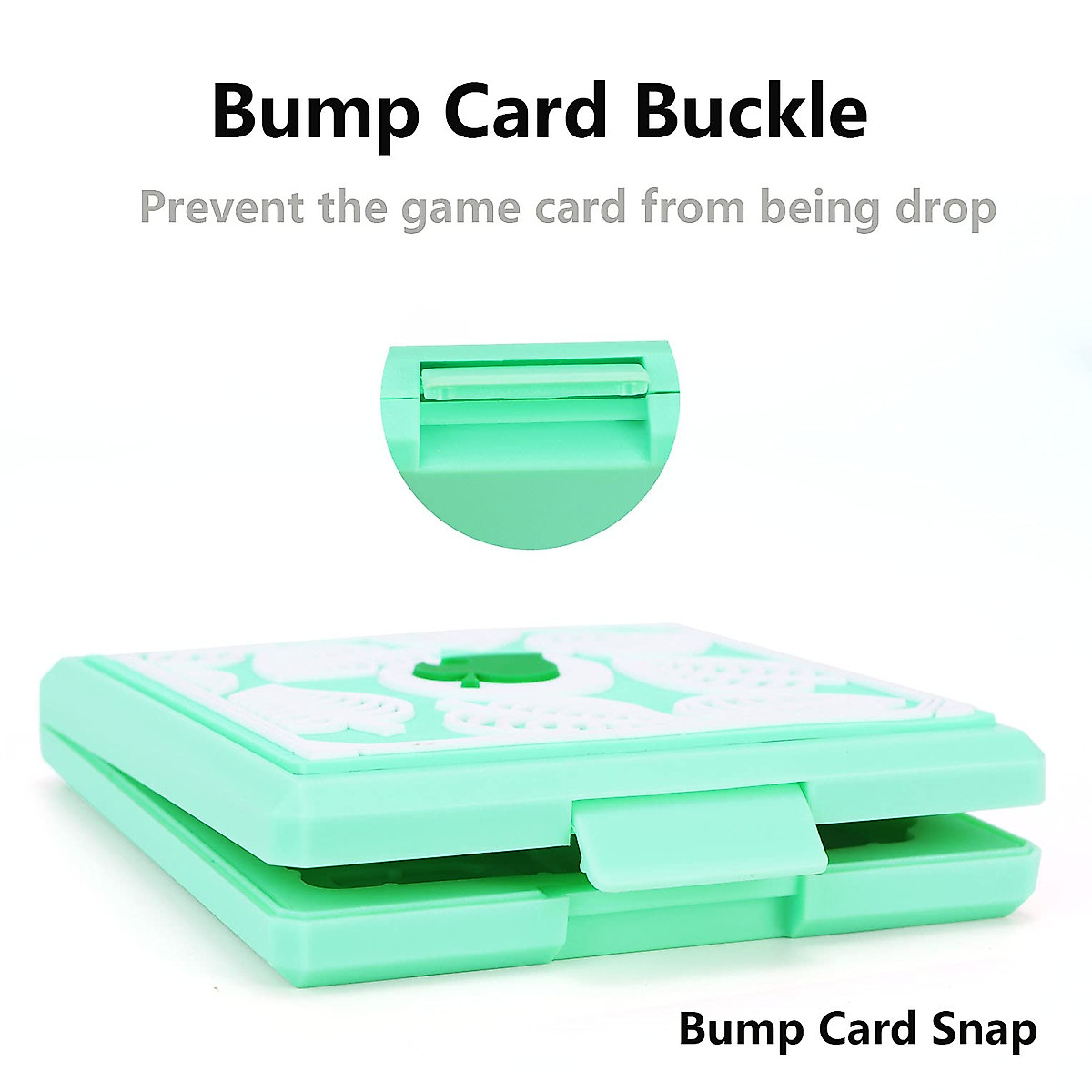 LightPro Game Card Case for Nintendo Switch,Portable & Thin Hard Shell Box, Protective Shockproof Cartridge Holder Carrying Storage Case Box with 12 Cartridge Slots for Switch NS NX(Green Leaf)