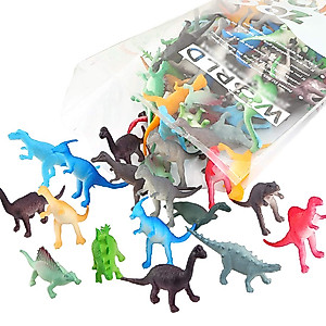 82 Piece Mini Dinosaur Toy Set for Dino Party Favor Supplies Birthday Cupcake Toppers - Assorted Vinyl Plastic Figure Toys for Kids Toddler Pinata Filler School Carnival Prize Bulk Goodie Bag Stuffers