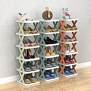 Tyewmiy Free Standing Shoe Racks Shoe Rack, Household Multilayer Simple Multi-Layer Shoe Cabinet, Storing Artifact, Space Saving Shoe Rack (Size : 24cm*26cm*17.5cm)