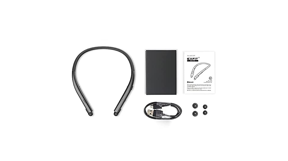 EXFIT BCS-700 Wireless Bluetooth Neckband Headphones | Long Battery Life