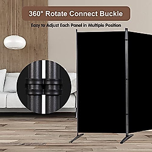 YASRKML 3 Panel Room Divider, Folding Privacy Screen for Home, Dorm, Office, Partition Room Dividers Separators, Freestanding Room Divider Screen Fabric Panel 102x71.3'', Black