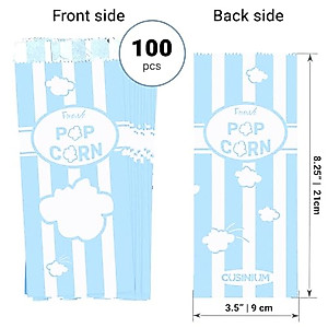 [100-pcs] 1 oz Lavender Popcorn Bags + [100-pcs] 1 oz Pastel Blue Paper Popcorn Bags - Customizable - Bundle