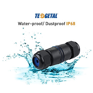 Tedgetal Waterproof RJ45 Connector 2 Pack IP68 Cat6/Cat5E/Cat5 Coupler Shielded for Outdoor Ethernet LAN Cable Extender Female to Female