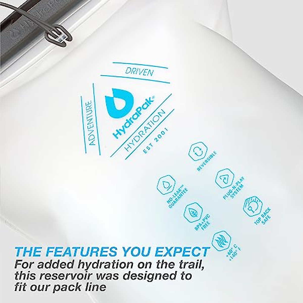 Ultimate Direction Water Reservoir, Hydration Bladder with Straw for Hiking, Running, Endurance Athletes, Made by Hydrapak, 1.5L-3.0L (2.0 Liters)