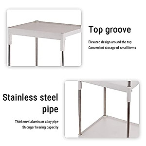 Storage Cart for Laundry Room Organization, 4 Tier Shelving Unit Utility Cart Storage Rack for Kitchen Bathroom Laundry Narrow Places (White)